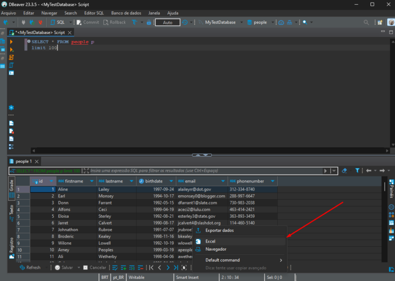 Exportar resultados SQL para Excel no DBeaver - Marcus Monteiro - Blog